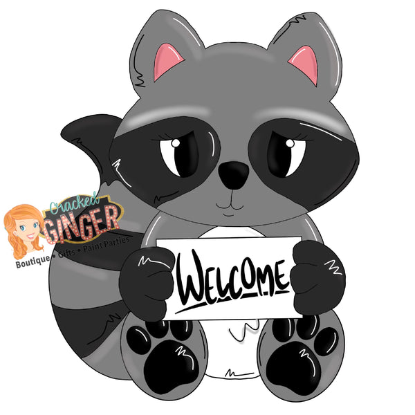 Raccoon Welcome Sign – Cracked Ginger