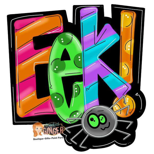 Eek Spider Cutout and Kits – Cracked Ginger